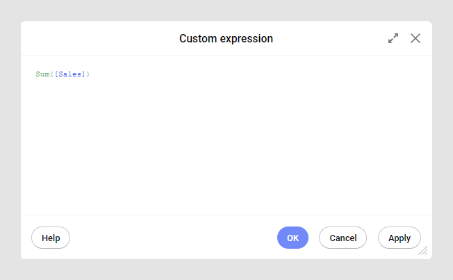 Applying a custom expression