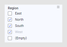 Using check box filters