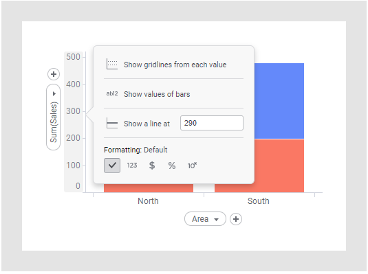 Showing values of bars