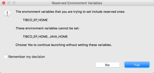 Editing LiveView Run Configurations