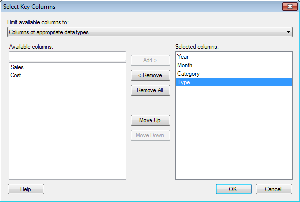 Details On Select Key Columns
