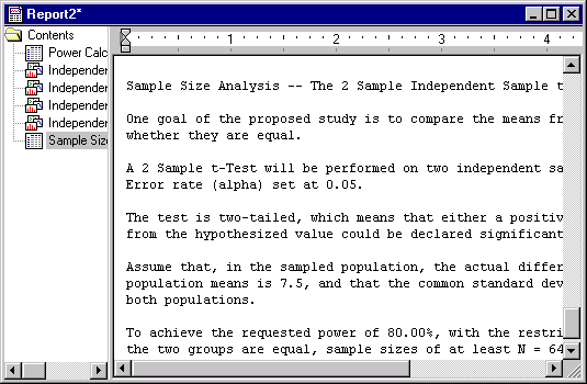 Example 1: Power and Sample Size Calculation for the Independent Sample ...