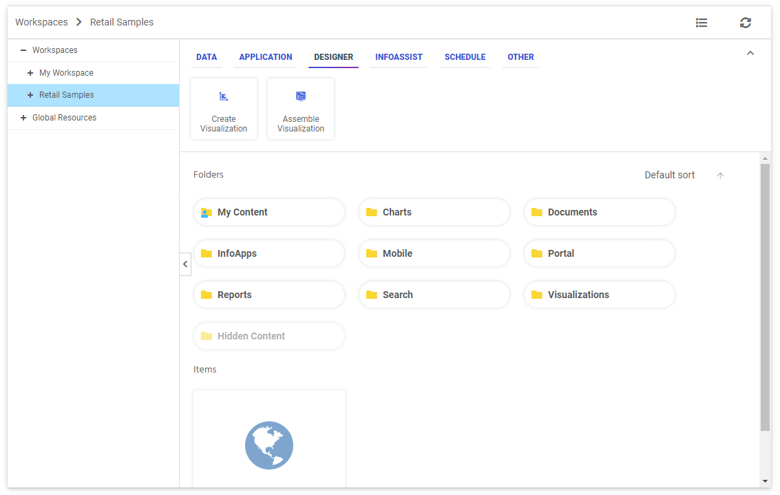 Providing Access to Content Items and TIBCO WebFOCUS Tools