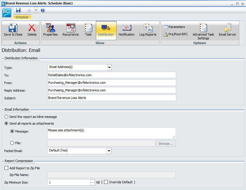 Using Sample Data to Create and Schedule an Alert